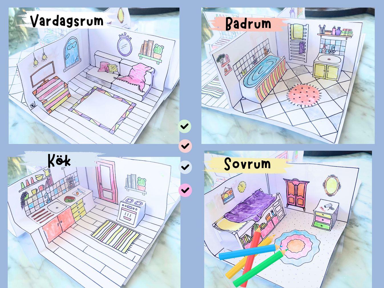 Startpaket Dockhus i 3D - 4 RUM – Spelrutan
